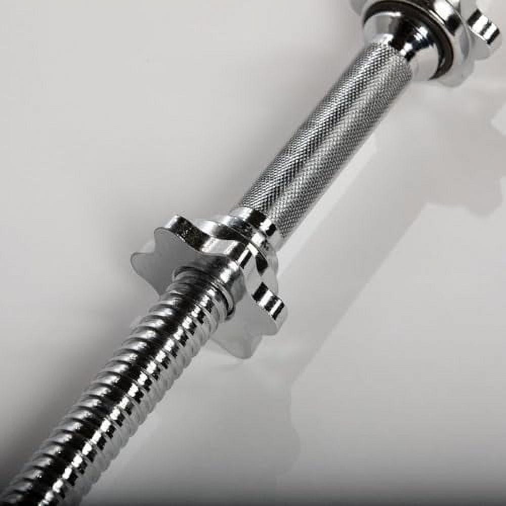 Titan Fitness Pair Adjustable 19.5" Loadable Thread Dumbbell Handles with Lock Collars, 150 LB ...