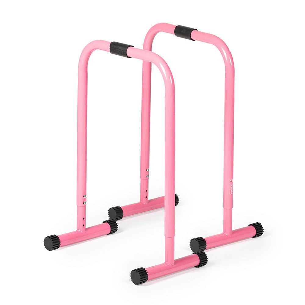 Titan Fitness Pink Dip Stand, Adjustable Height Bars, 300 LB Rated for ...