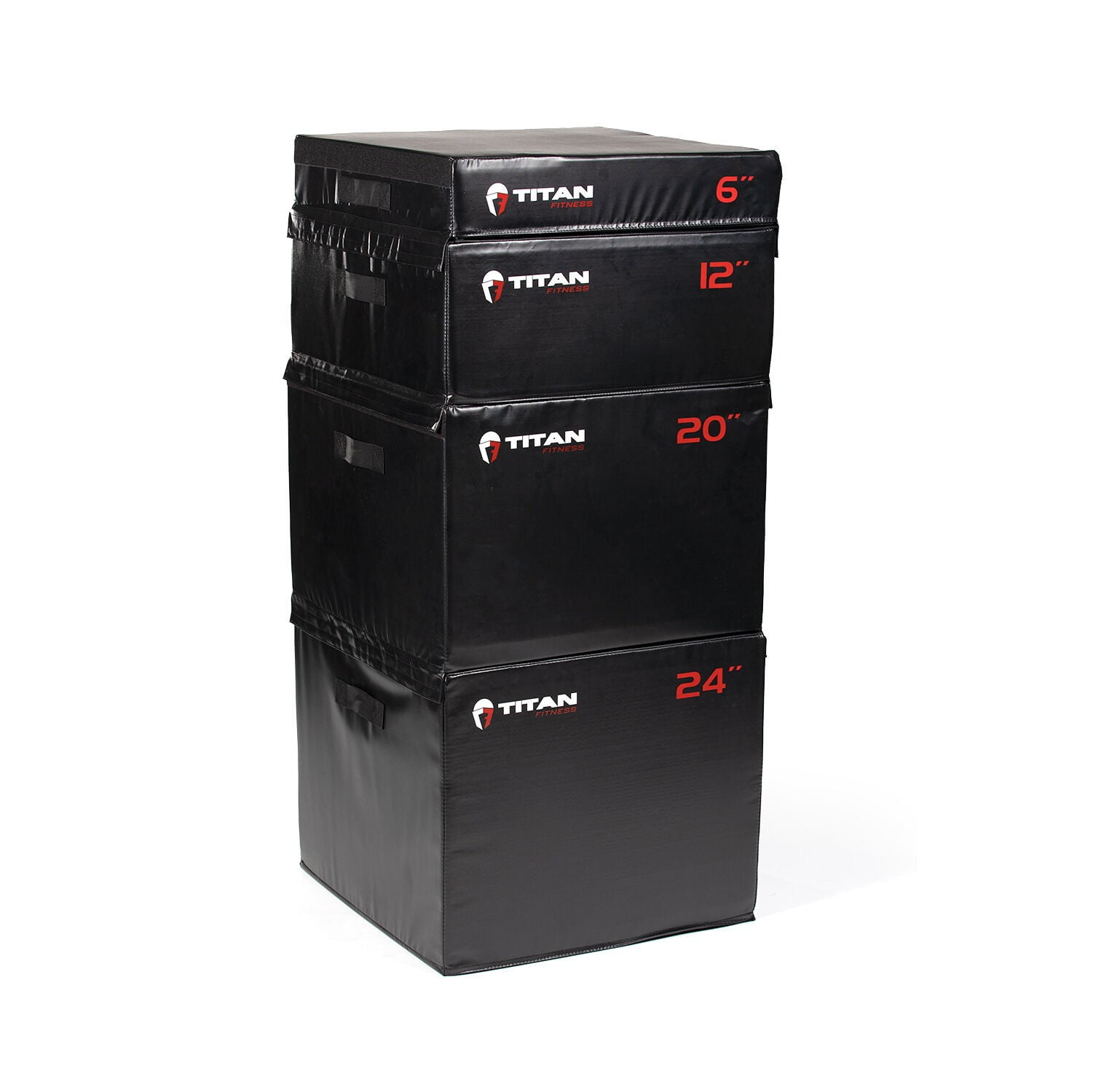 Titan Fitness Portable Stackable Soft Foam Plyometric Boxes 6-in., 12 ...