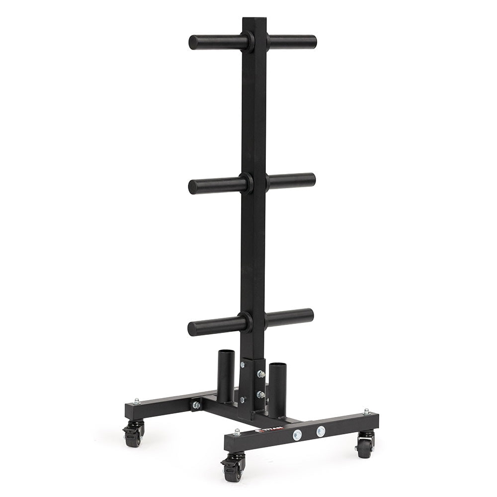 Titan Fitness Portable Olympic Plate & Barbell Storage Tree, 1000 LB ...