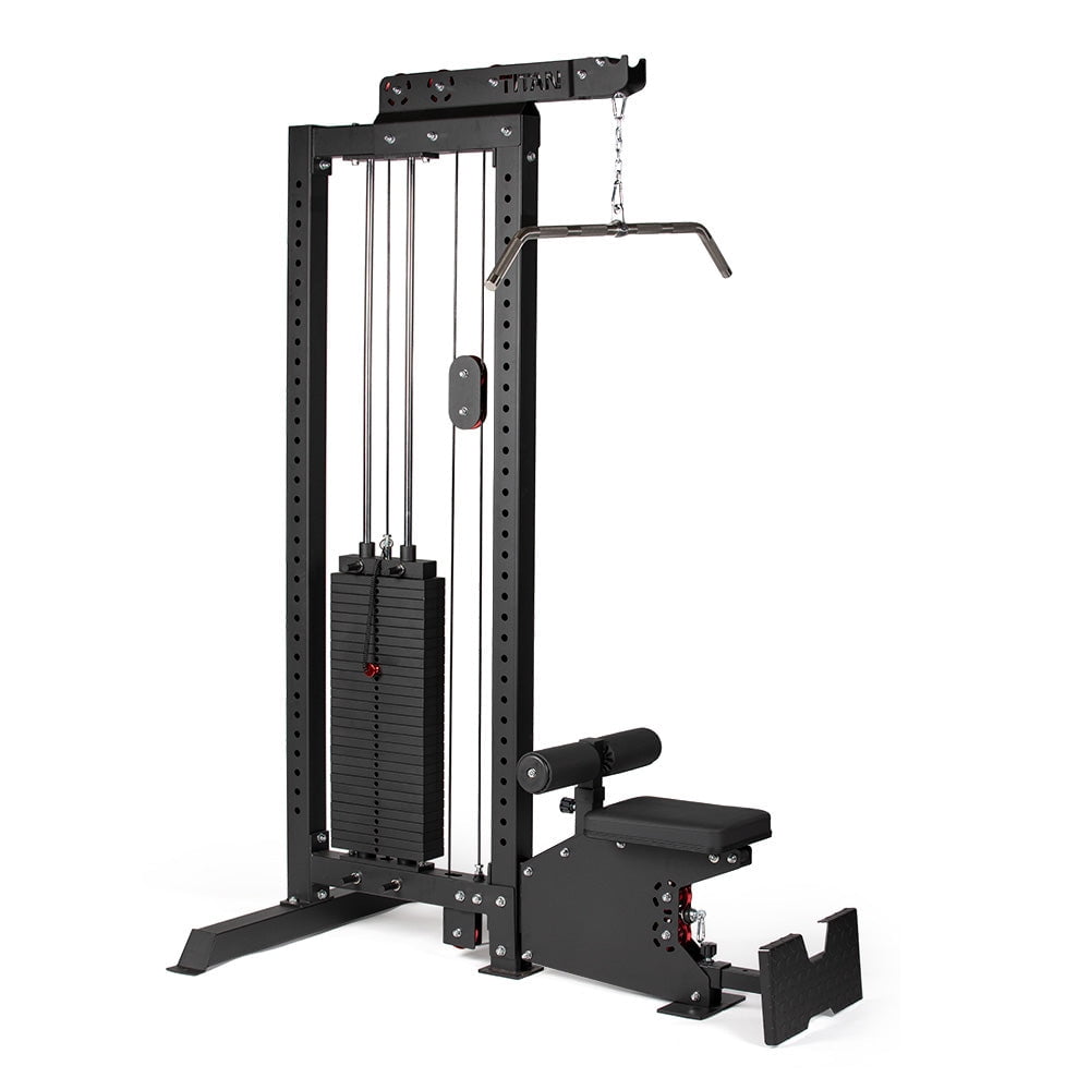 Titan Fitness Lat Pulldown & Low Row Machine, Multifunctional Workout Station, 300 LB Home Gym ...
