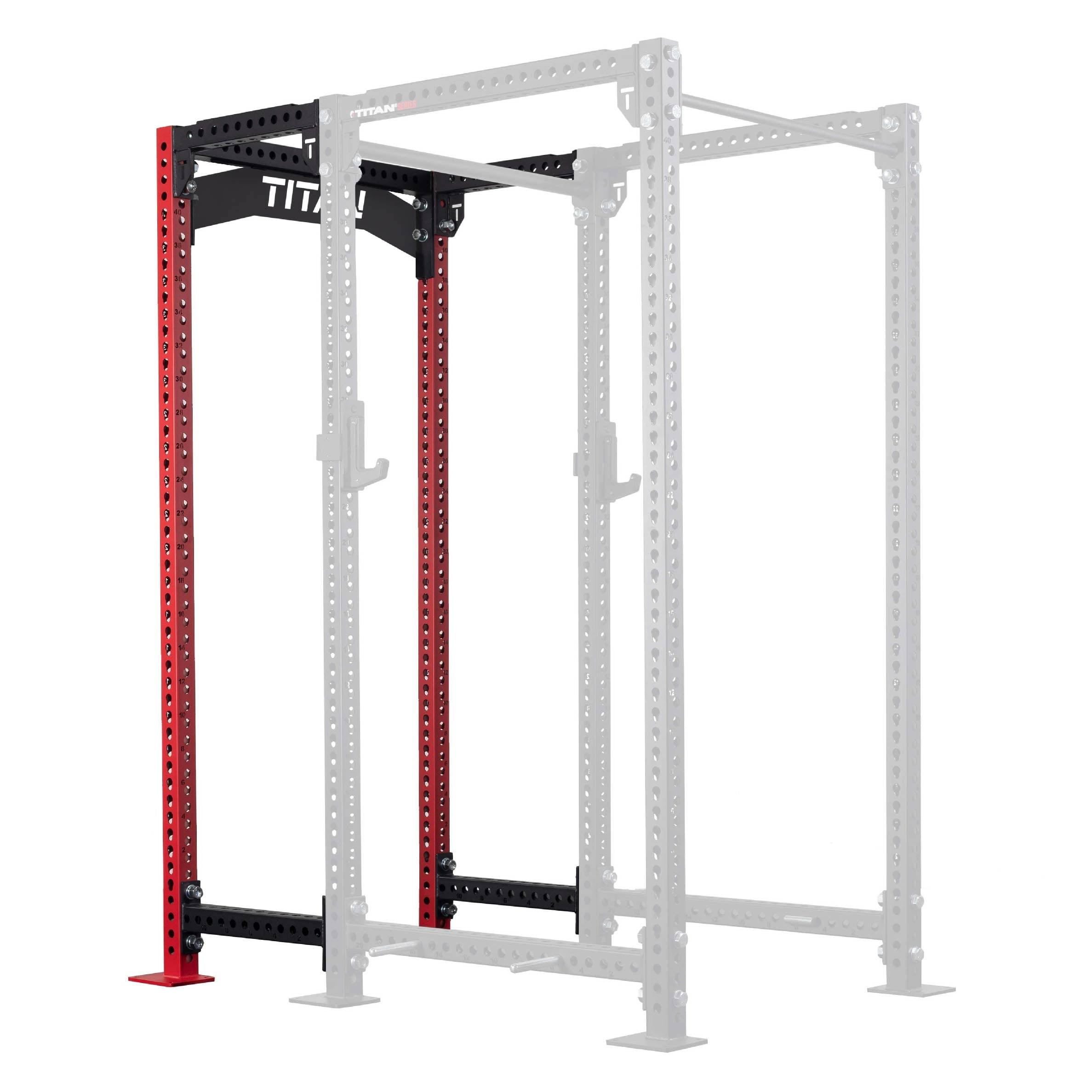 Titan Fitness TITAN Series 100" Bolt-Down Red 24" Power Rack Extension ...