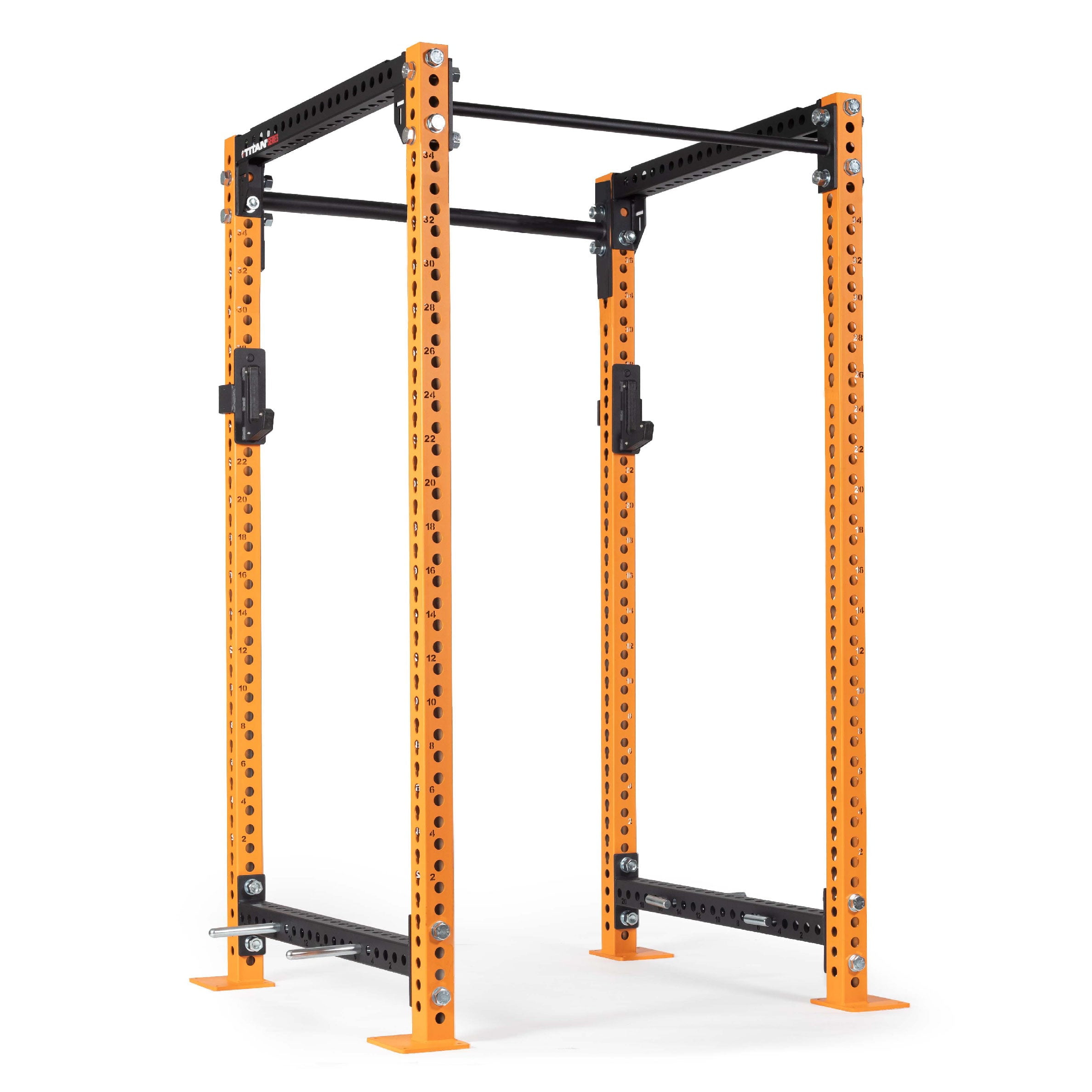 Titan Fitness TITAN Series 90" Orange Bolt-Down Power Rack, 42" Depth ...