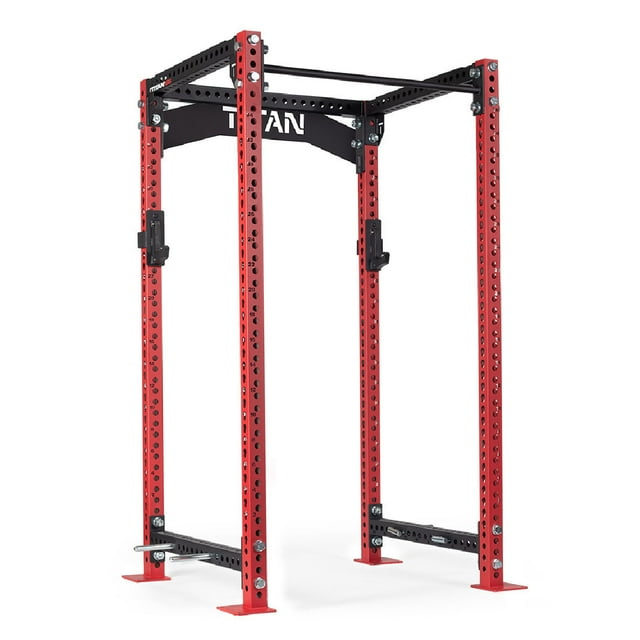 Titan Fitness TITAN Series 90" Red Bolt-Down Power Rack, 36" Depth ...