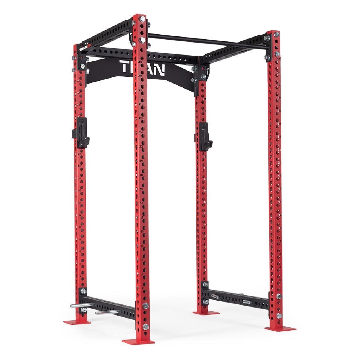 Titan Fitness TITAN Series 90" Red Bolt-Down Power Rack, 42" Depth ...