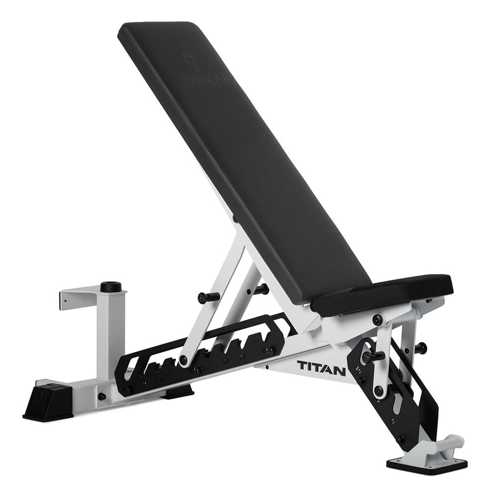 Titan Fitness TITAN Series White Adjustable Bench, Supports 600 LB ...