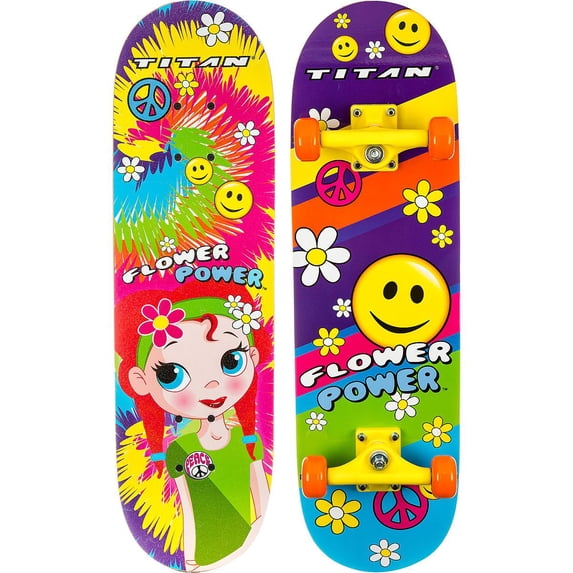 Titan Flower Power Princess Girls' Complete Skateboard - Walmart.com