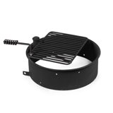 Titan Great Outdoors 24-in Steel Fire Ring with 15.5-in. x 19.5-in ...