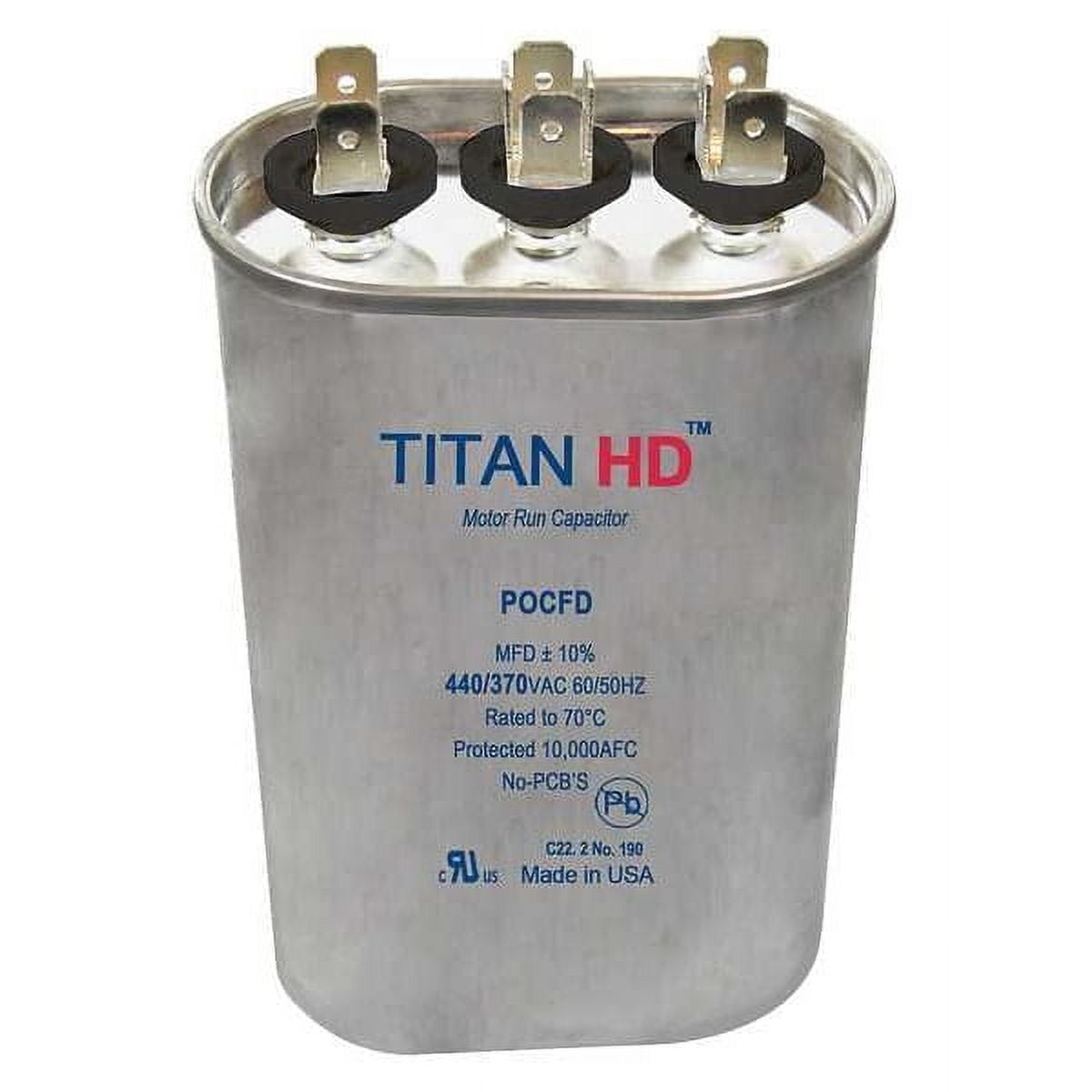 Titan Hd Dual Run Capacitor,35/5 MFD,3 13/32"H POCFD355A - Walmart.com