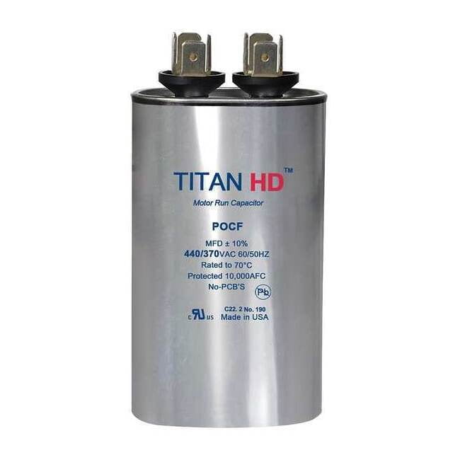 Titan Hd Motor Run Capacitor,80 MFD,440V,Oval POCF80A - Walmart.com