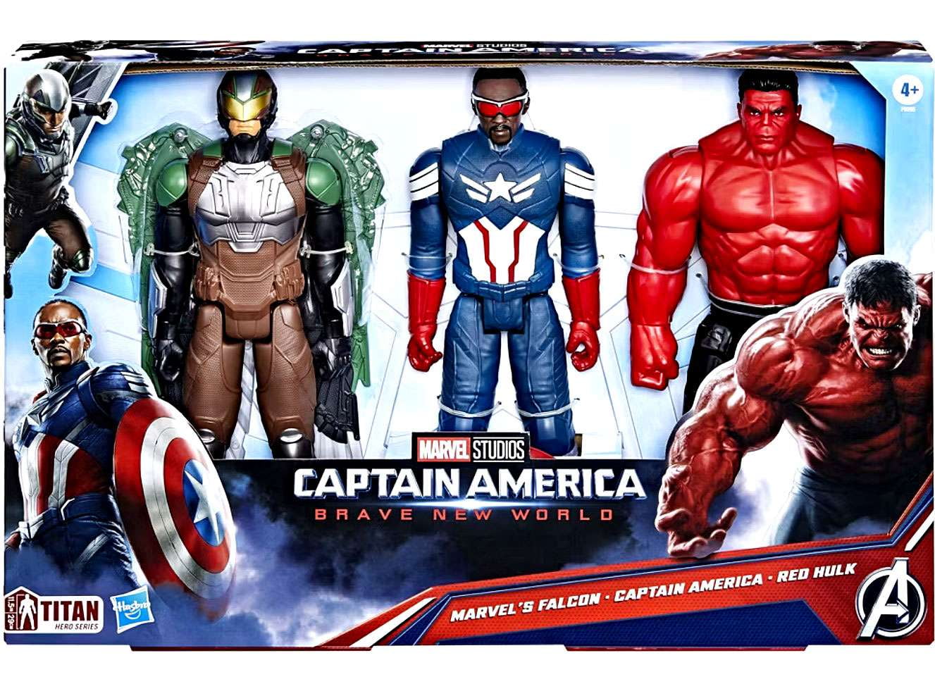 Titan Hero Series Marvel's Falcon, Captain America & Red Hulk Action ...