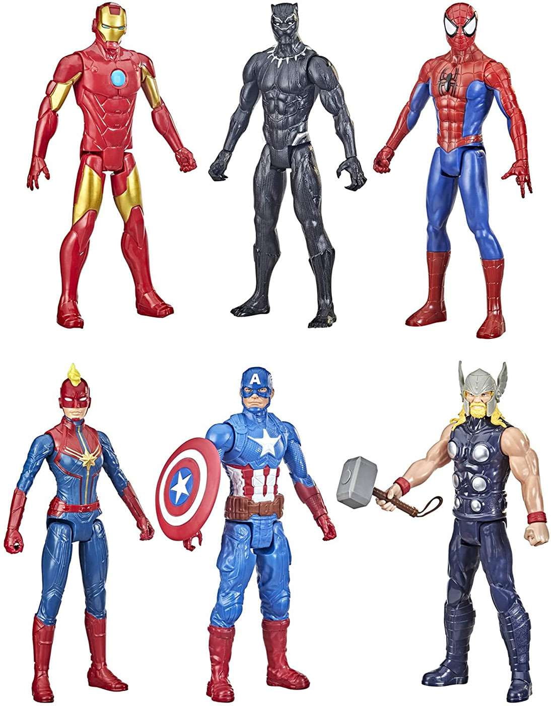 Marvel Avengers Titan Hero Series Action Figure Set, Iron Man, Thor ...