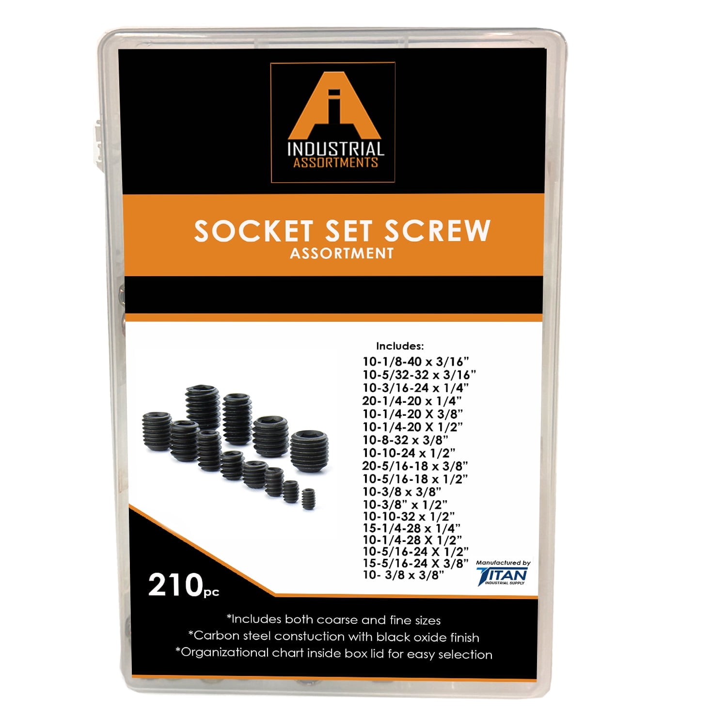 Titan Industrial Supply 210-Piece Socket Set Screw Assortment - Walmart.com