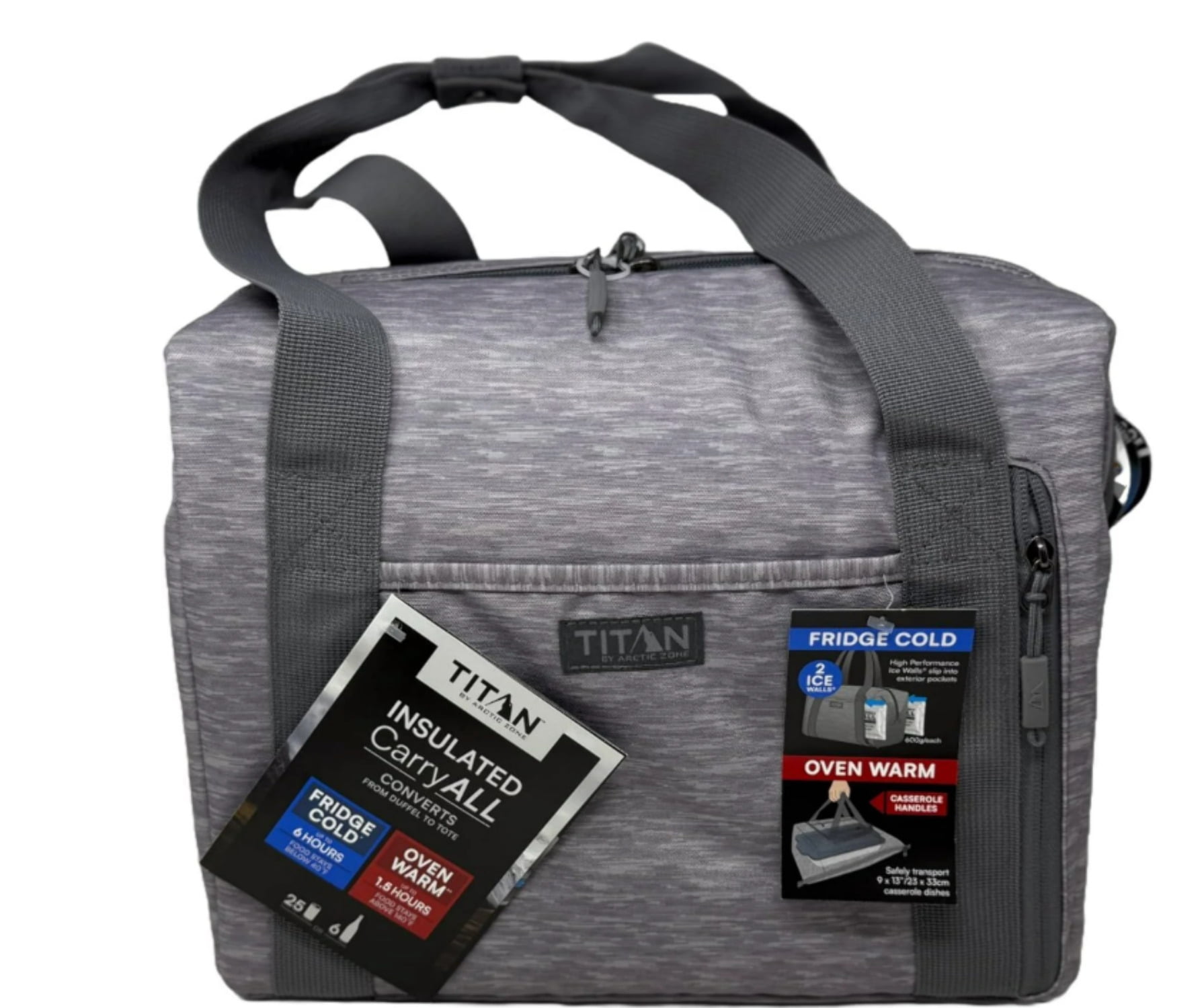 Titan Insulated Carry All Converts Duffel to Tote Gray 6 Hrs Cold 1.5 ...