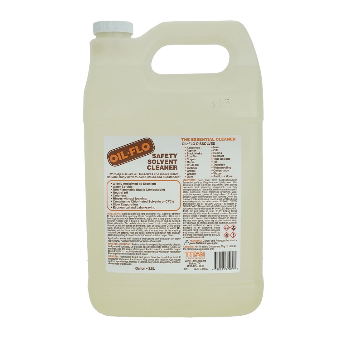 Titan Labs Oil Flo - Safety Solvent Cleaner - 1 Gallon 7004 - Walmart.com