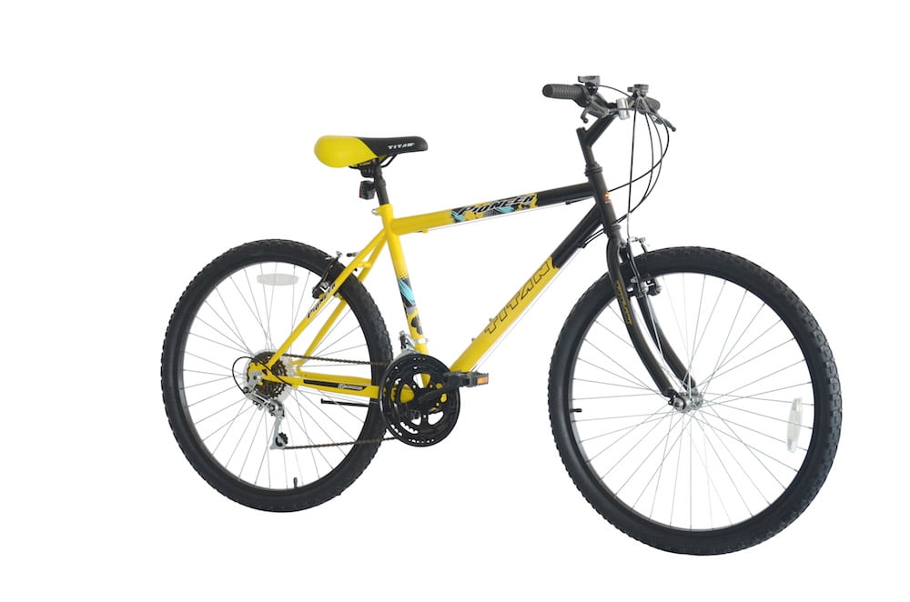 Titan Pioneer 18-Speed Men's Mountain Bike, Yellow - Walmart.com