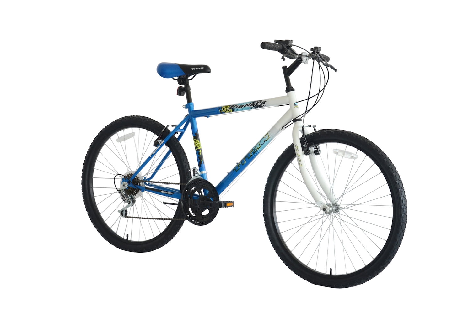 Titan Pioneer 18-Speed Steel Men's Mountain Bicycle, Blue - Walmart.com