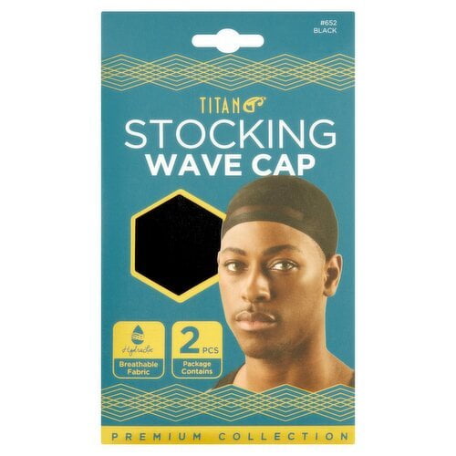 Titan Premium Collection #652 Black Stocking Wave Cap, 2 count ...