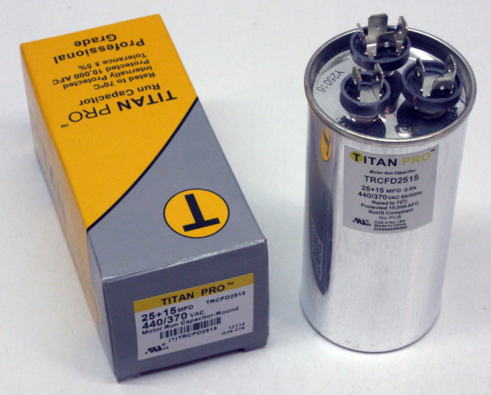 Titan Pro Dual Run Capacitor,25/15 MFD,4 53/64"H TRCFD2515 - Walmart ...