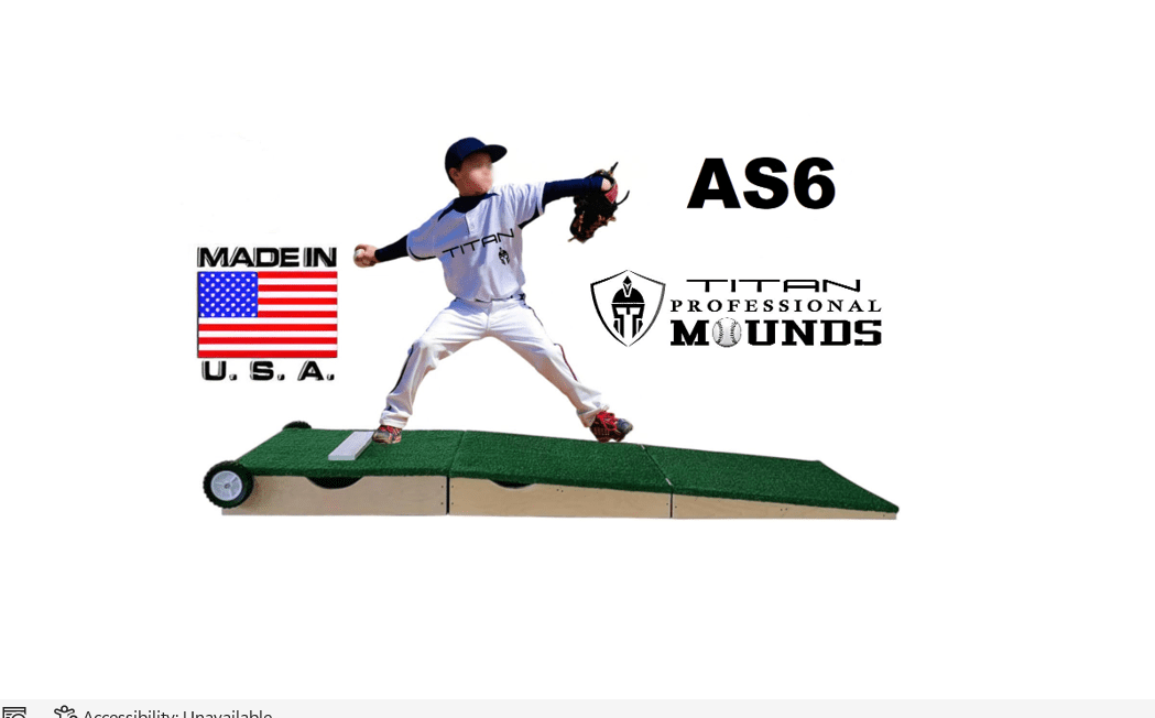 Titan Pro AS6 6-Inch Portable Youth Baseball Pitching Mound with Wheel ...