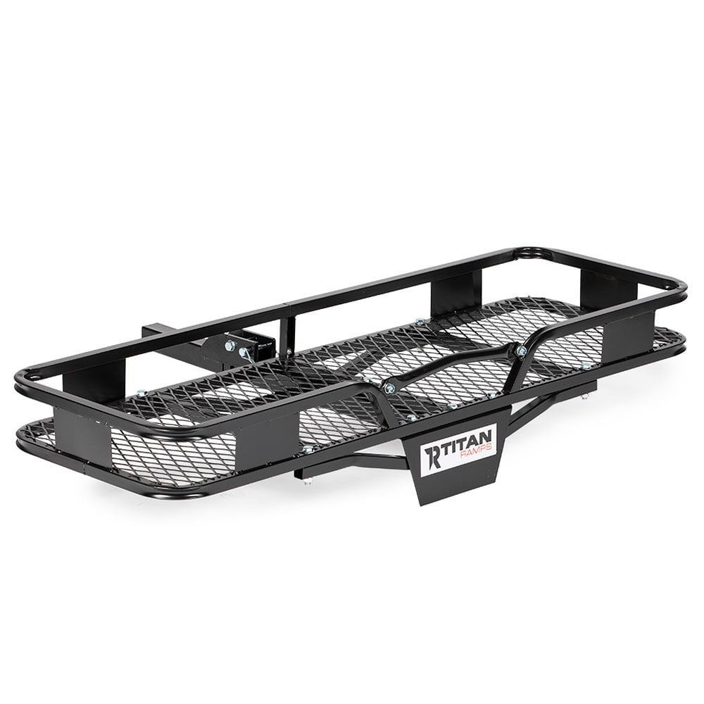 Titan Ramps 60in x 20in Hitch-Mounted Steel Cargo Carrier Basket - 500 ...