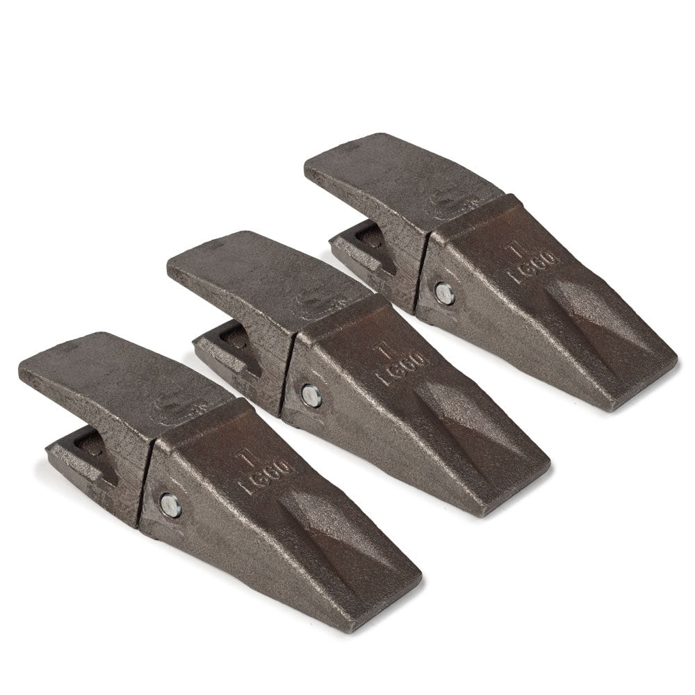 Titan Attachments 3 Pack Replacement Bucket Tooth with Shank Tooth Side ...