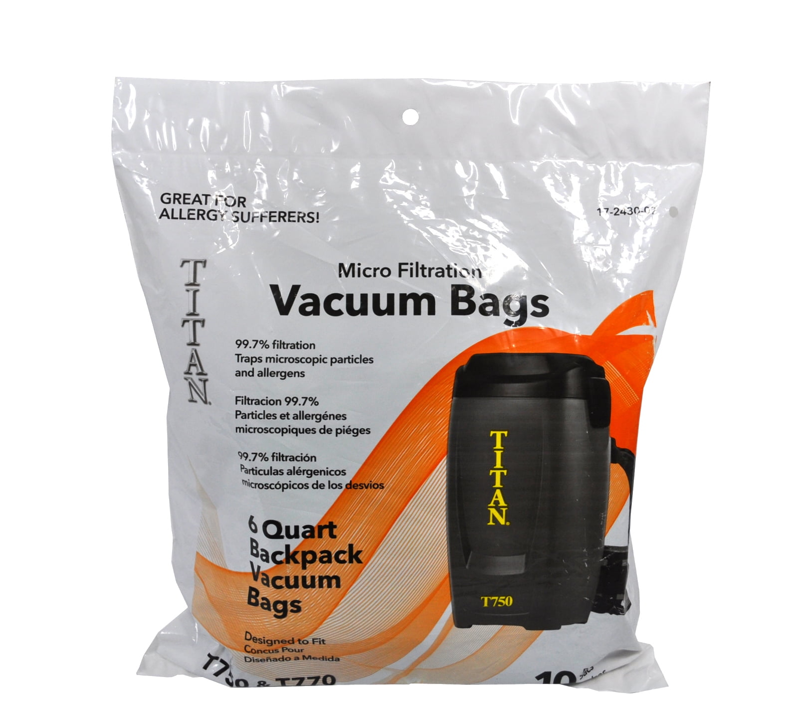 Titan T750 and T770 Micro Filtration Backpack Vacuum Bags - Walmart.com