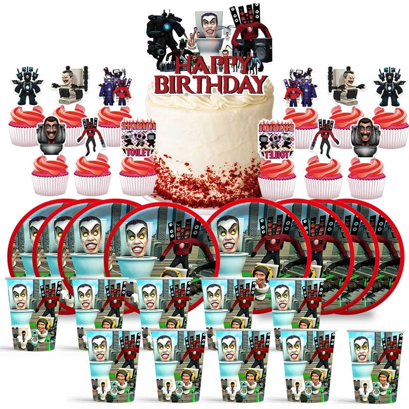 Titan TV Man Skibidi Toilet Birthday Decorations Plates Cups Party ...