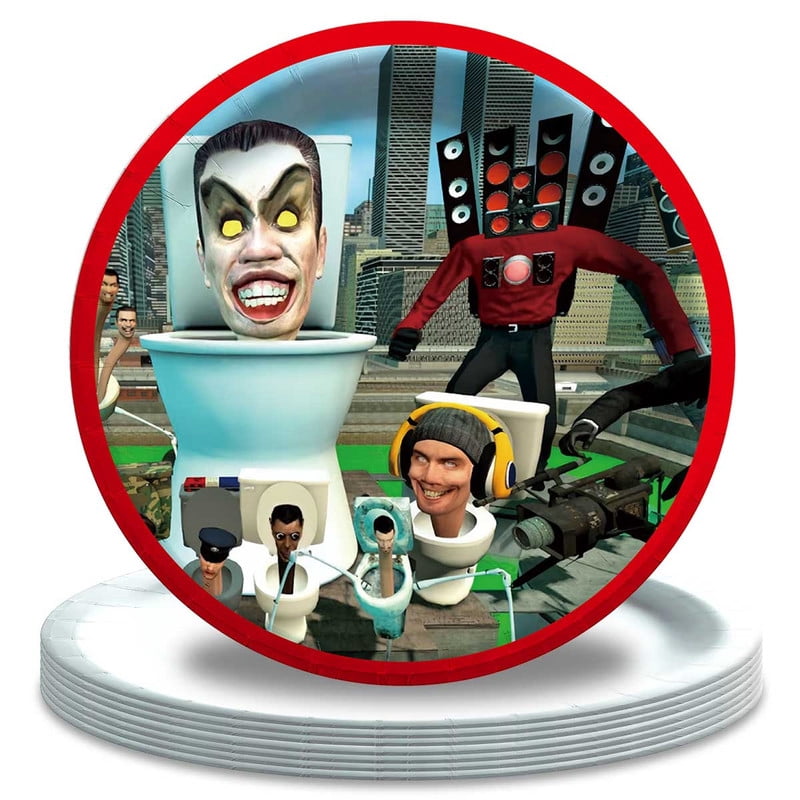 Titan TV Man Skibidi Toilet Paper Plates Birthday Decorations Party ...
