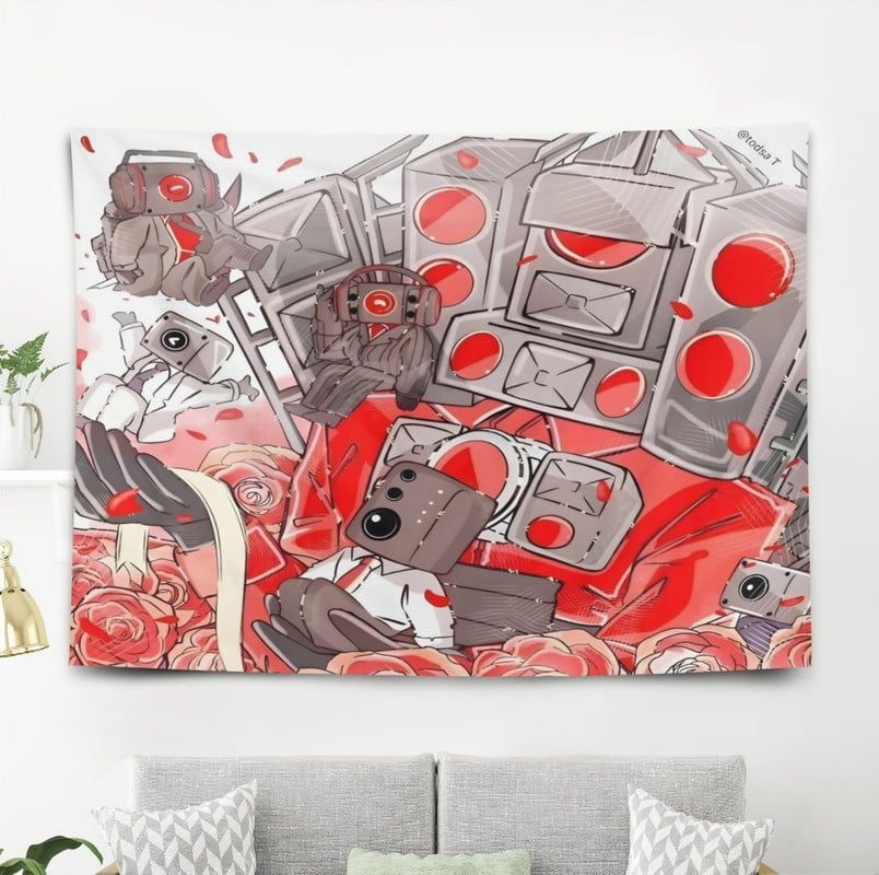 Titan TV Man pattern wall hanging 50*60 inches high-quality peach skin ...