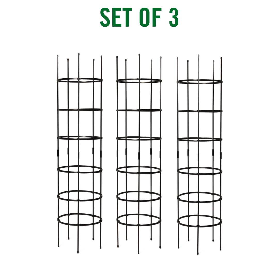 Titan Tall Tomato Plant Supports Set, Sturdy Metal Cages for Vine Crops ...
