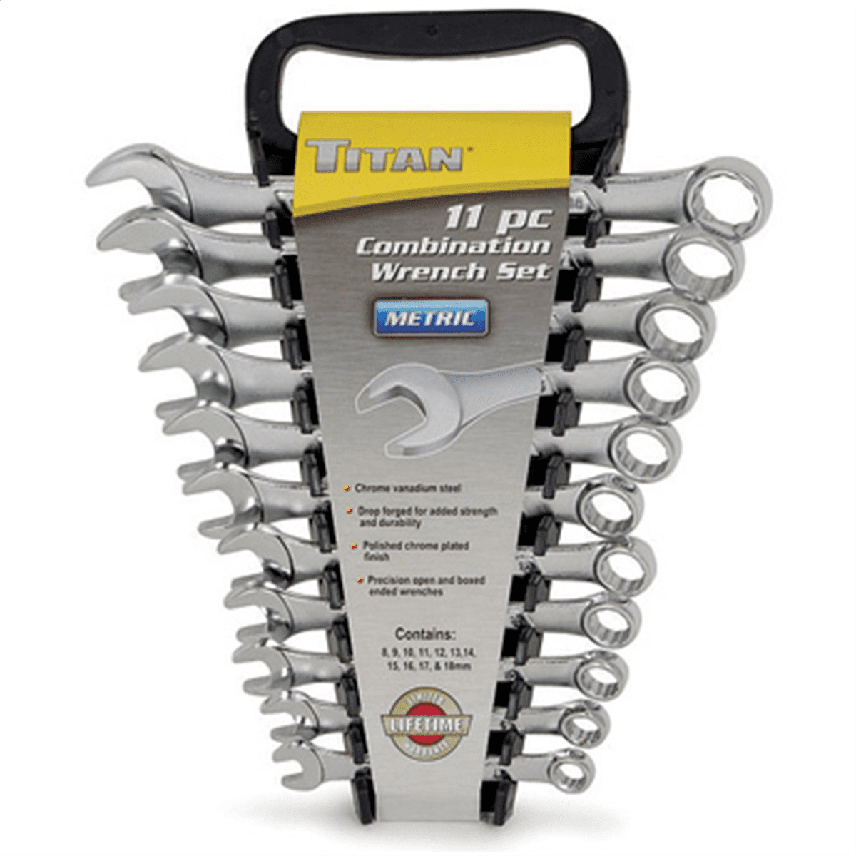 Titan Tools, 8mm to 19mm Chrome Finish Socket Wrench & Set, 11 Piece ...