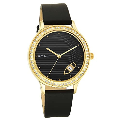 Titan Wander Black Dial Leather Strap Watch, strap - Walmart.com