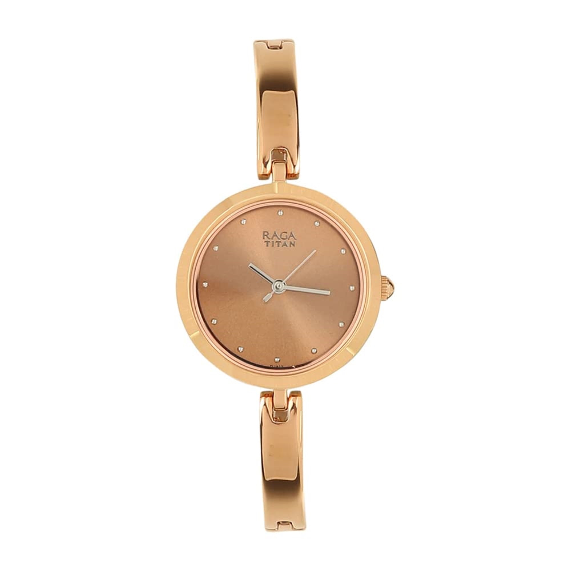 Titan Womens Analog Rose Gold Dial Rose Gold Band Metal Watch - Walmart.com