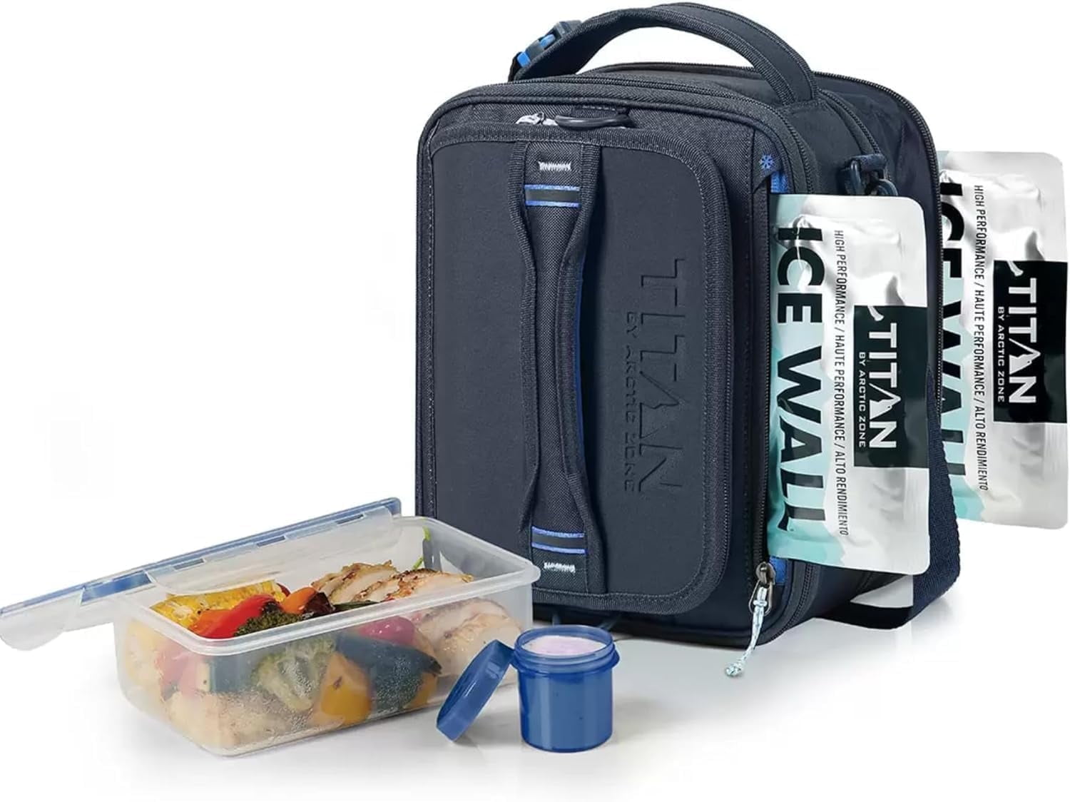 Titan by Arctic Zone Expandable Lunch Box (Navy Blue/Royal Blue), Small - Walmart.com
