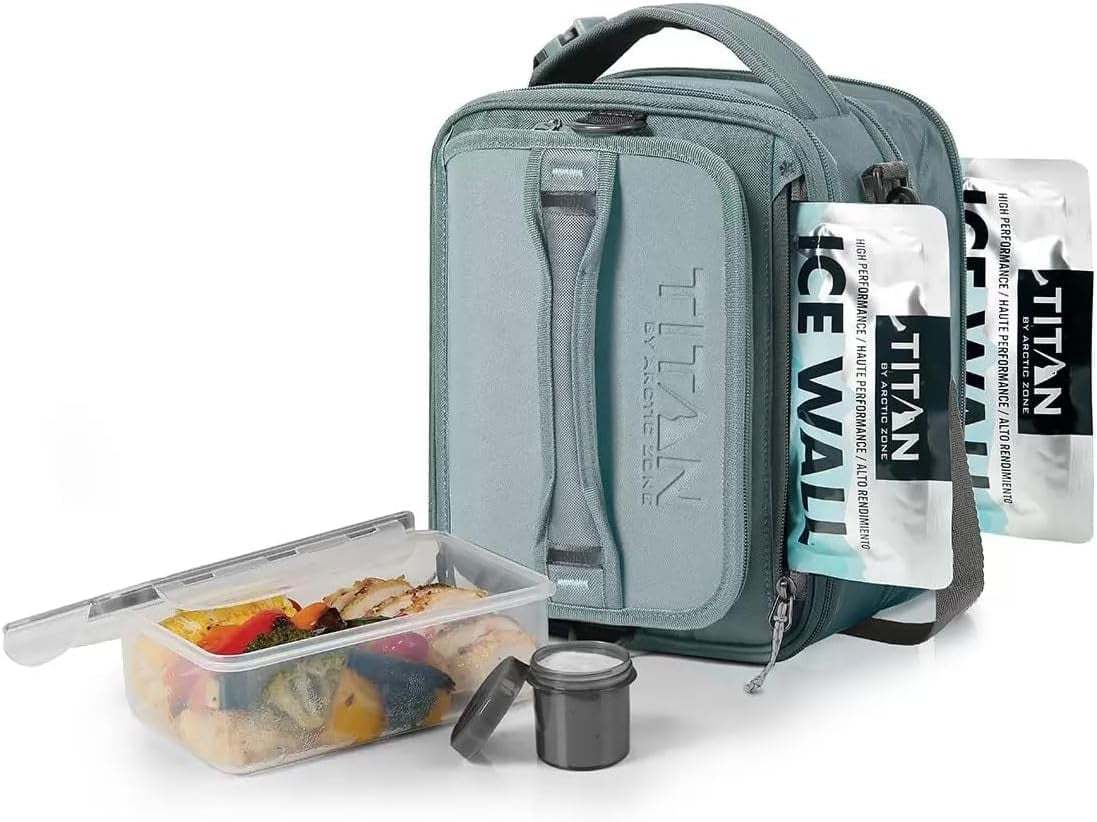 Titan by Arctic Zone Fridge Cold Expandable Lunch Box (Green/Grey ...