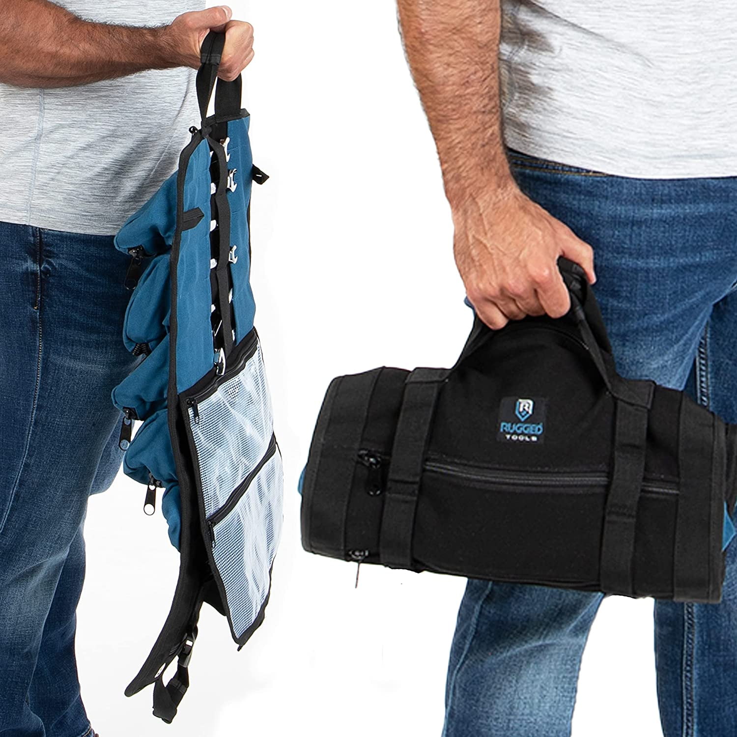 Titan23-XL Tool Roll - 23 Pocket Canvas Organizer for Electrician, HVAC ...