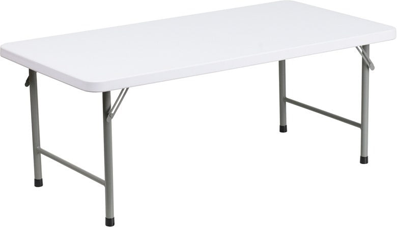 TitanPRO™ Kid's Granite White Plastic Folding Table 48 x 24 x 19 ...