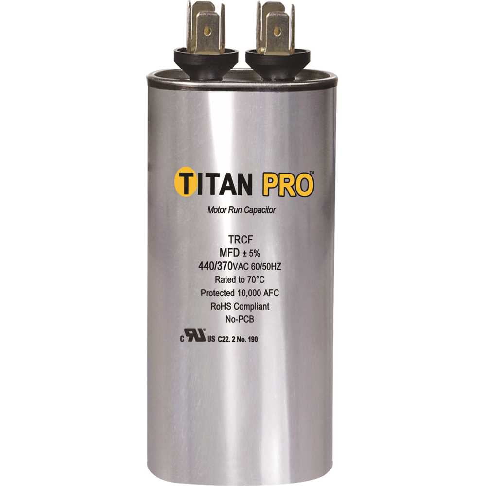 TitanPro TRCF45 HVAC Round Motor Run Capacitor. 45 MFD/UF 440/370 Volts ...