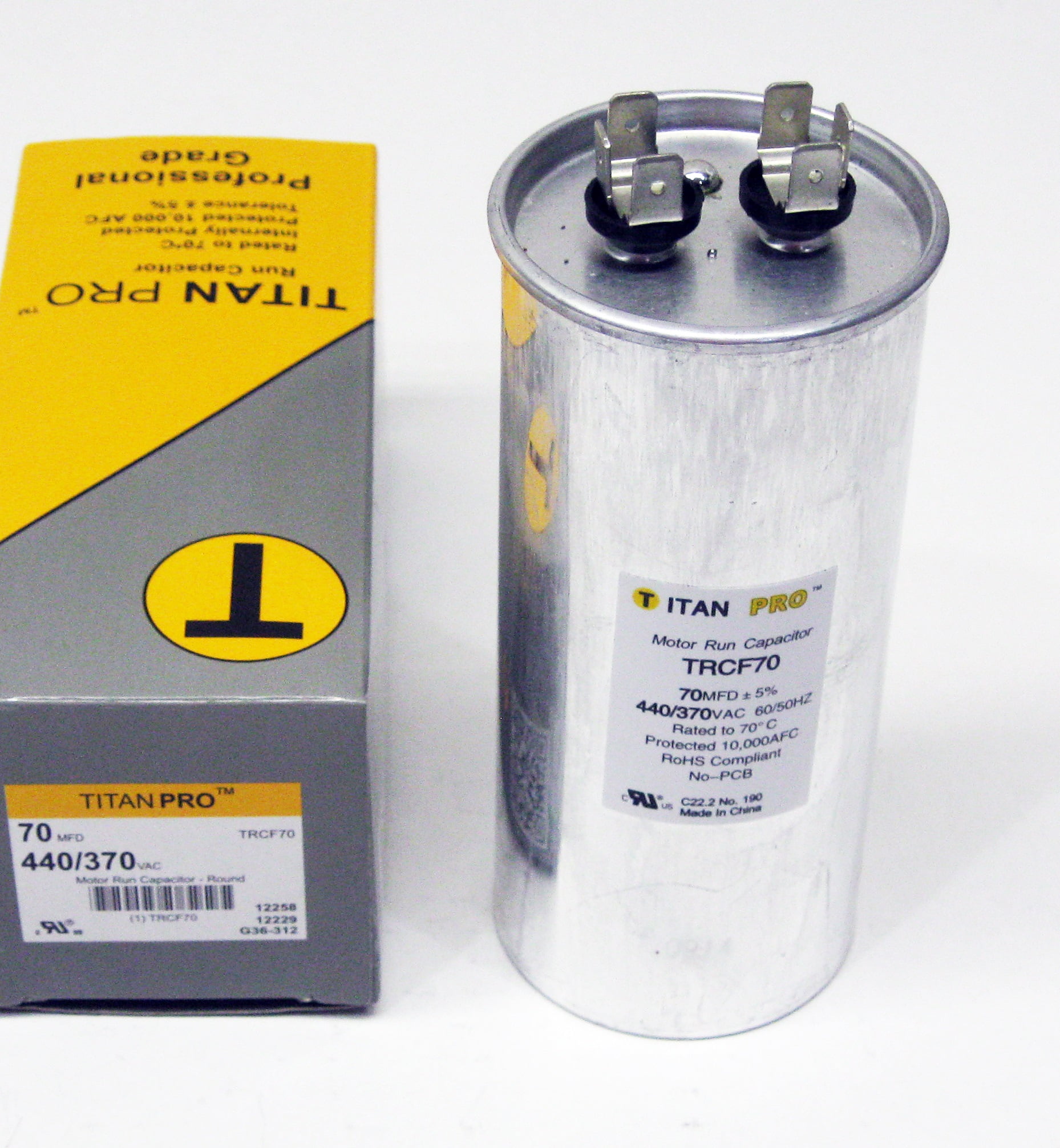 Titan Pro 70 MFD 440 V Round Run Capacitor - Walmart.com