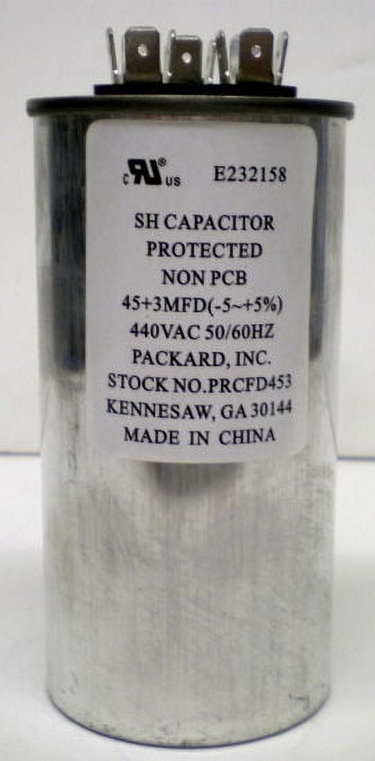 Titan Pro Run Capacitor, Round, 45+3 Mfd, 370V-440V, TRCFD453 - Walmart.com