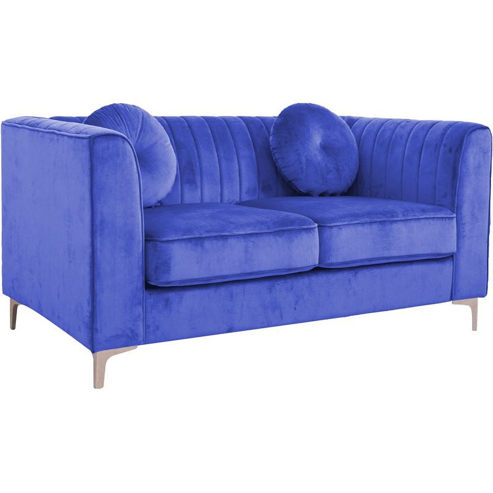 Titanic Furniture Anthonuette Velvet Loveseat with 2 Round Accent ...