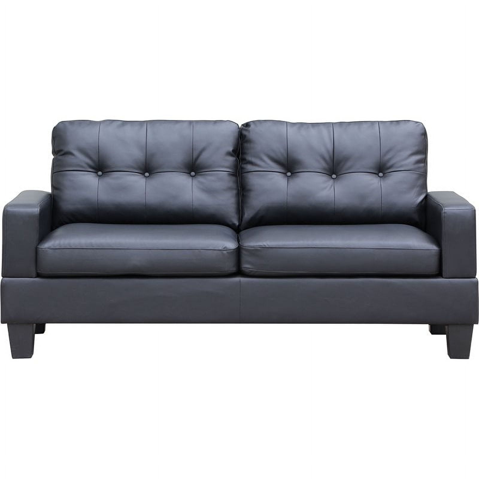 Titanic Furniture Betty 2-Seater Sofa with Button-Tufted Back in Black ...