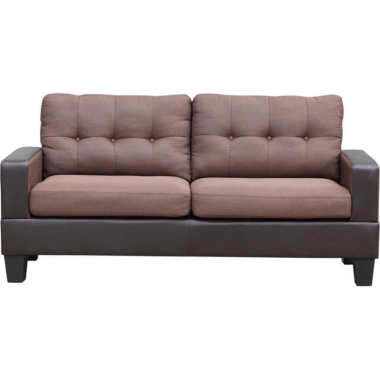 Titanic Furniture Betty 2-Seater Sofa with Tufted Back in Brown PVC ...