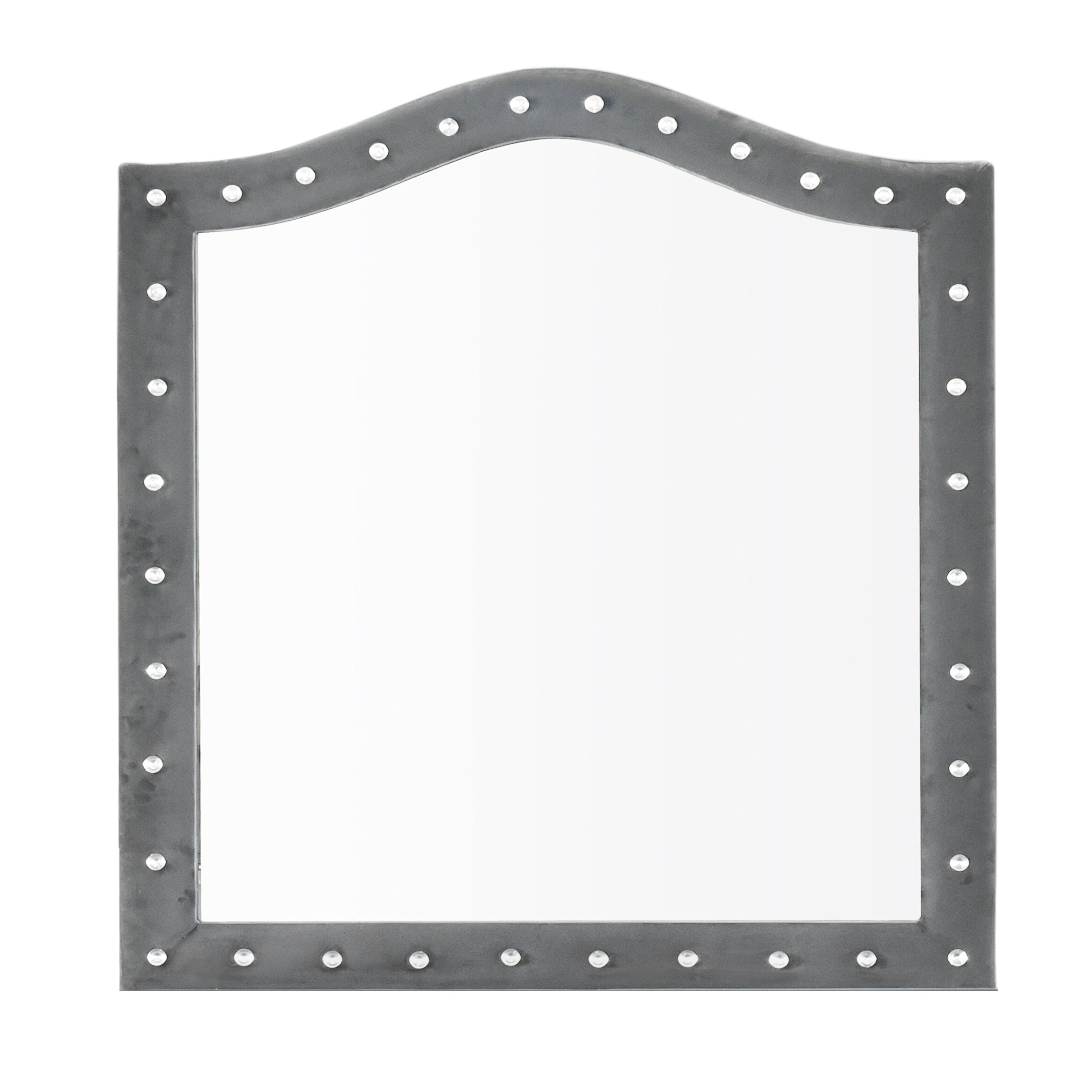 Titanic Furniture Royalty Mirror Framed in Gray Velvet Upholstery with ...