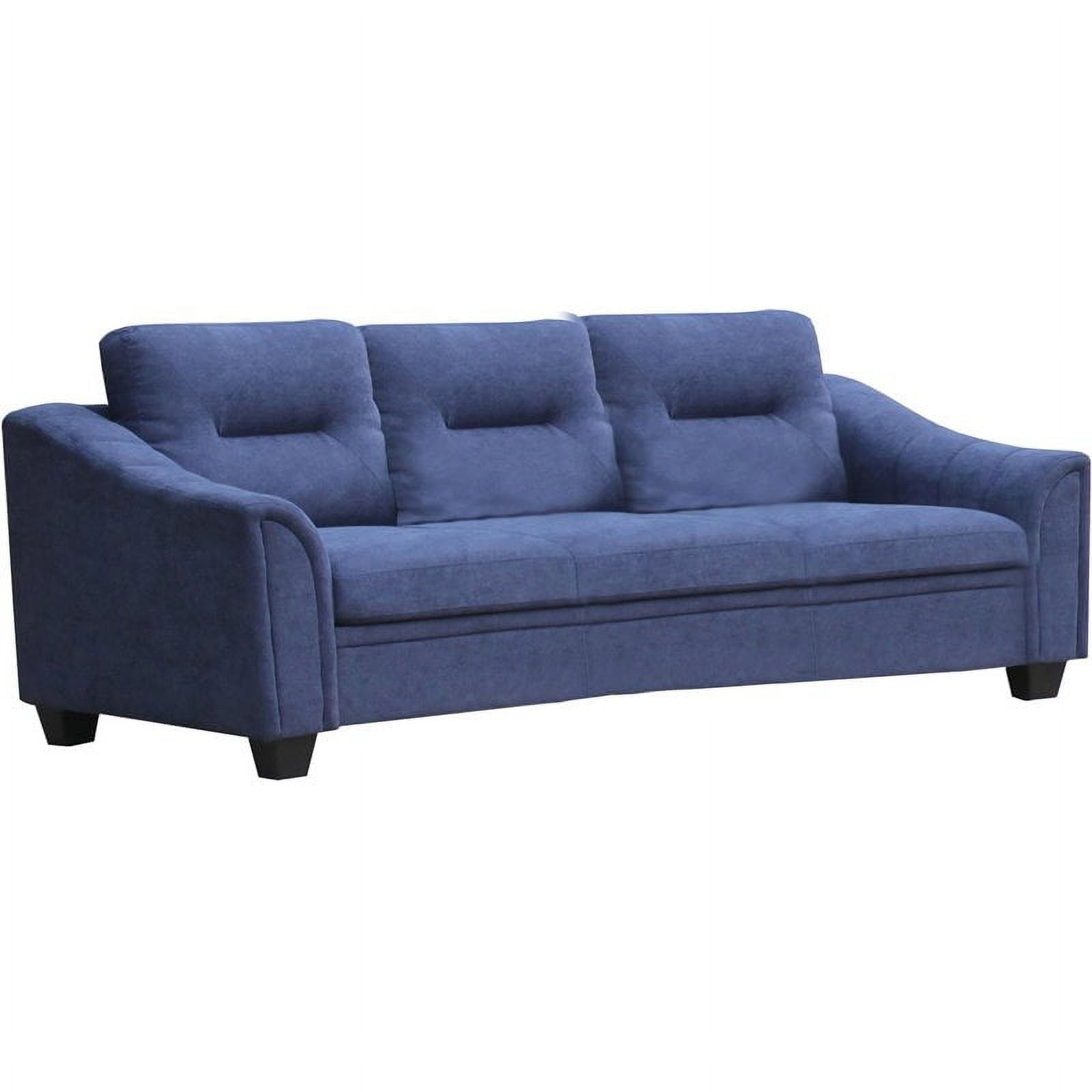 Titanic Furniture Sentinel Fabric Sofa with Removable Pillows in Blue ...