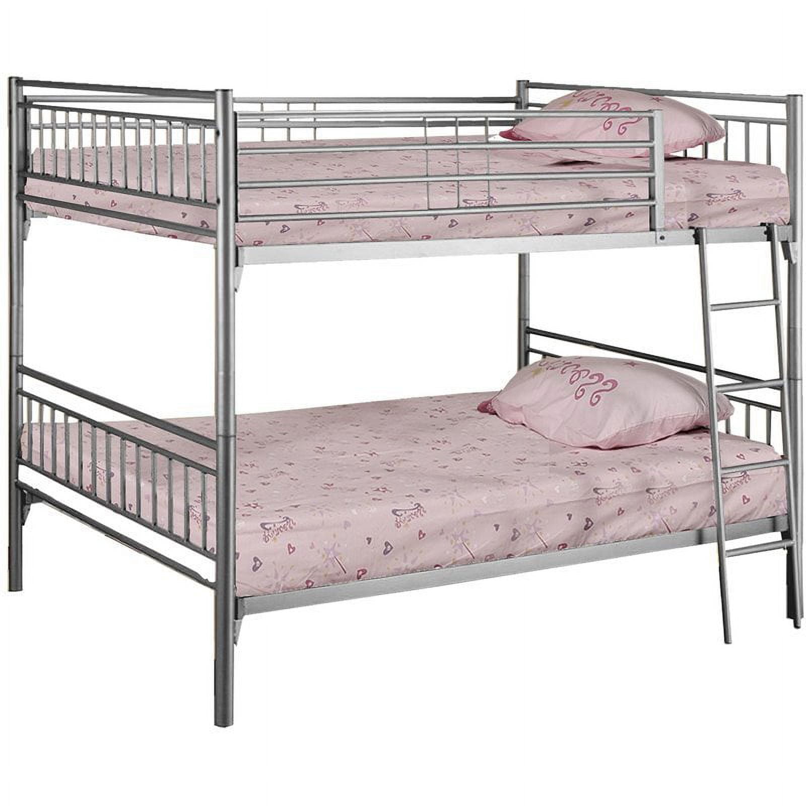 Titanic Furniture Stanley Classic Metal Twin/Twin Bunk Bed in Silver ...
