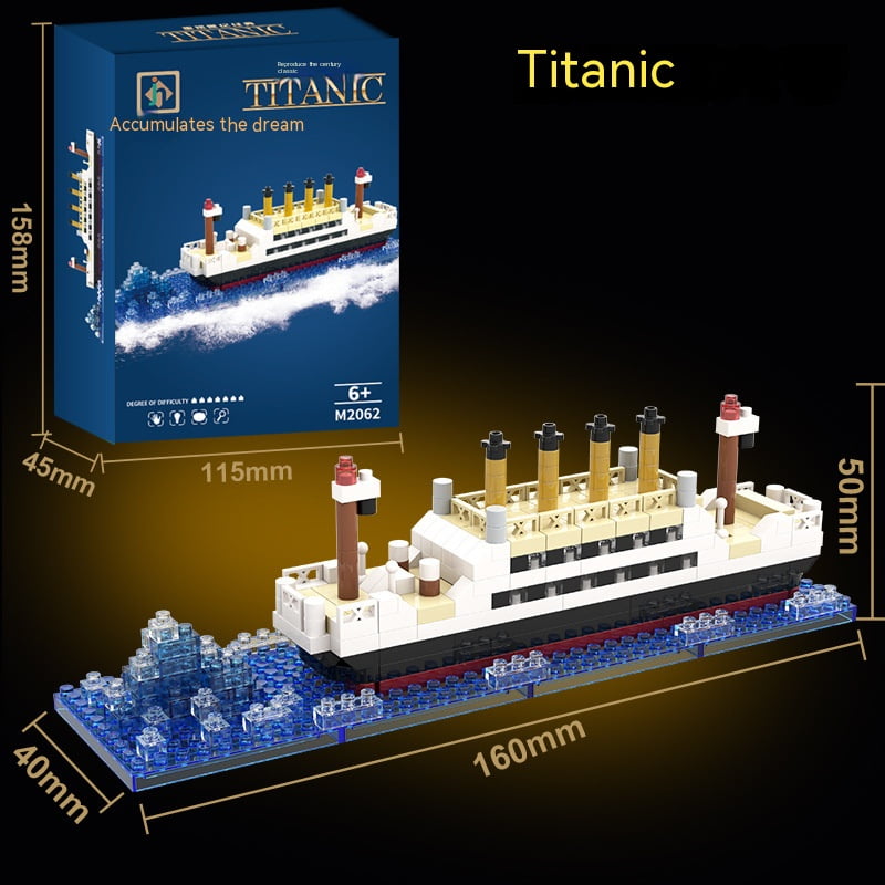 Titanic Giant Ship Boat Building Blocks Luxury Iceberg Cruise Wreck Set ...