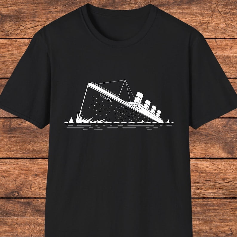 Titanic Shirt, Retro Titanic Sinking Graphic, Historical T-Shirt ...