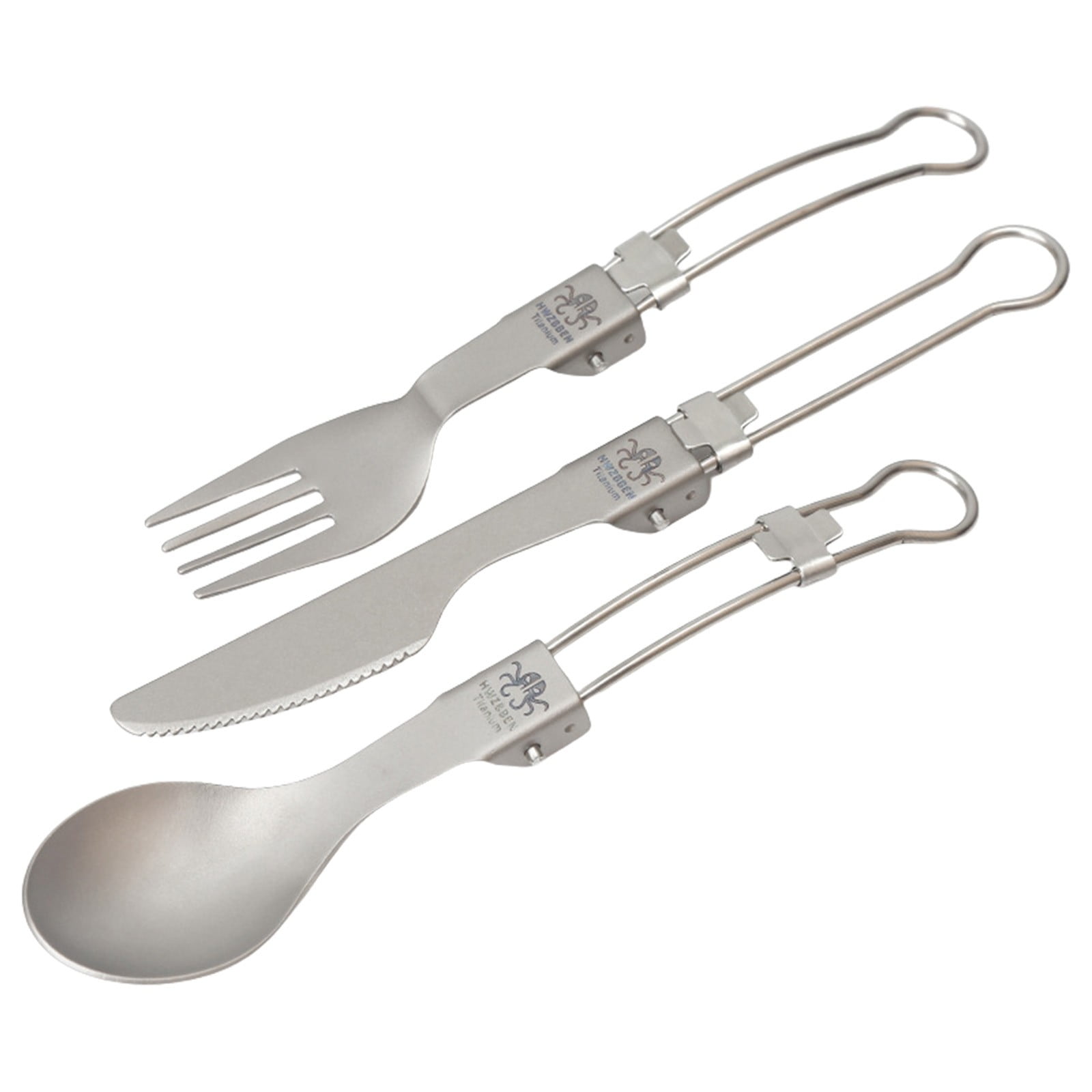 Titanium 3-Piece Foldable Cutlery Set – Lightweight Knife, Fork & Spoon ...